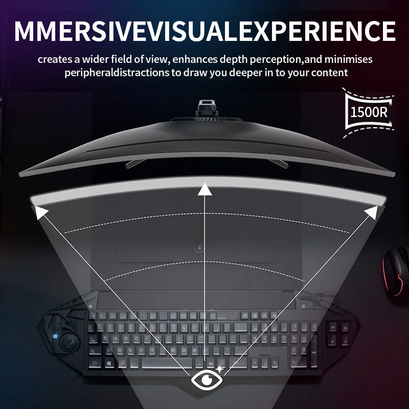 Gawfolk 34 Inch Ultrawide Curved Gaming Monitor, 1500R PC Screen 165hz ...